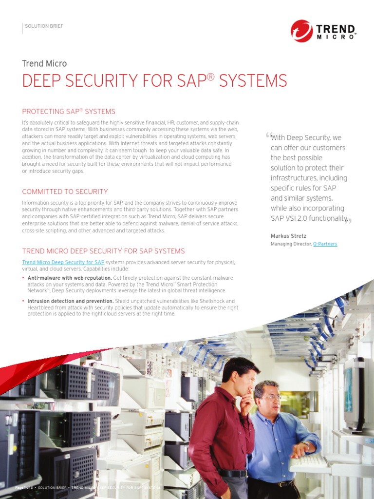 Deep Security For Sap Systems: Trend Micro | PDF | Cloud Computing | Sap Se