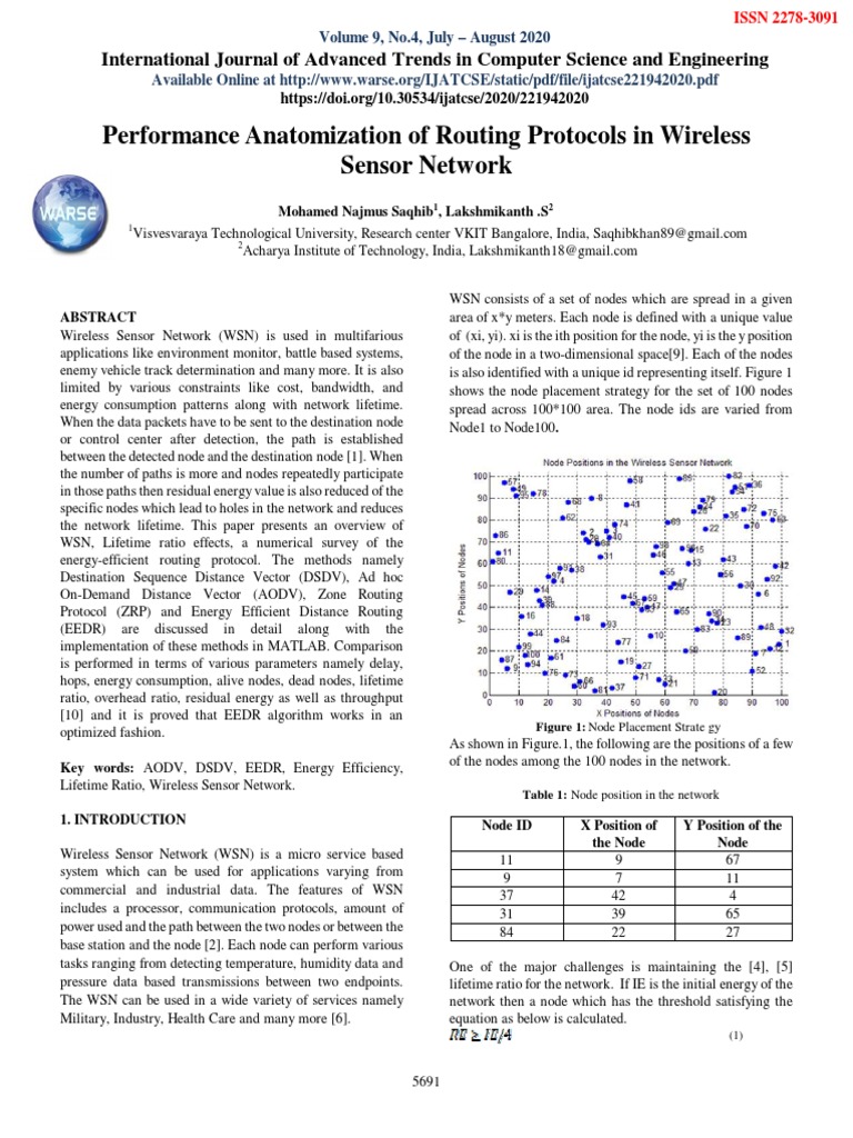 Performance Anatomization of Routing Protocols in Wireless Sensor Network | Download Free PDF ...