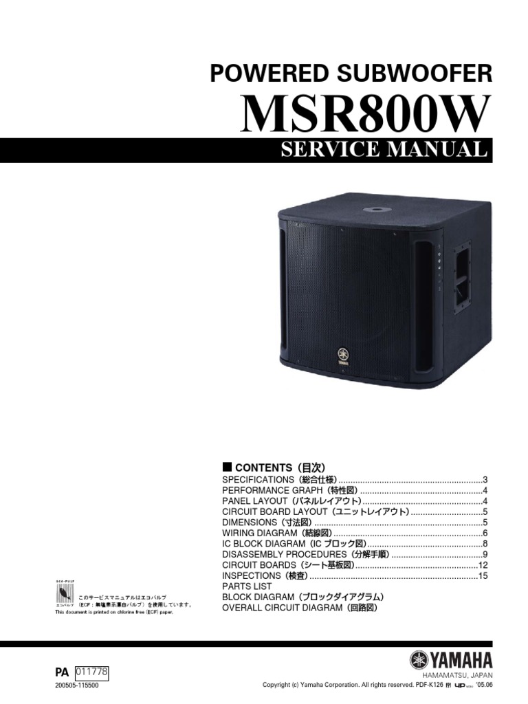 Yamaha MSR-800-W Service Manual | PDF | Manufactured Goods | Electronic ...