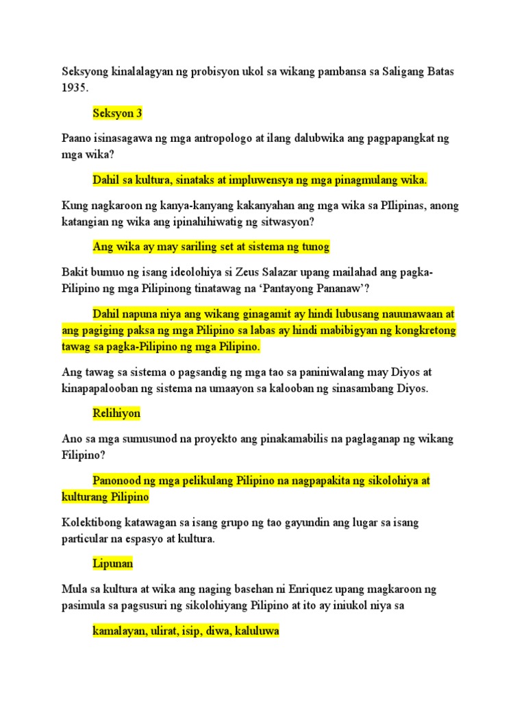 Filipino Final Exam | PDF