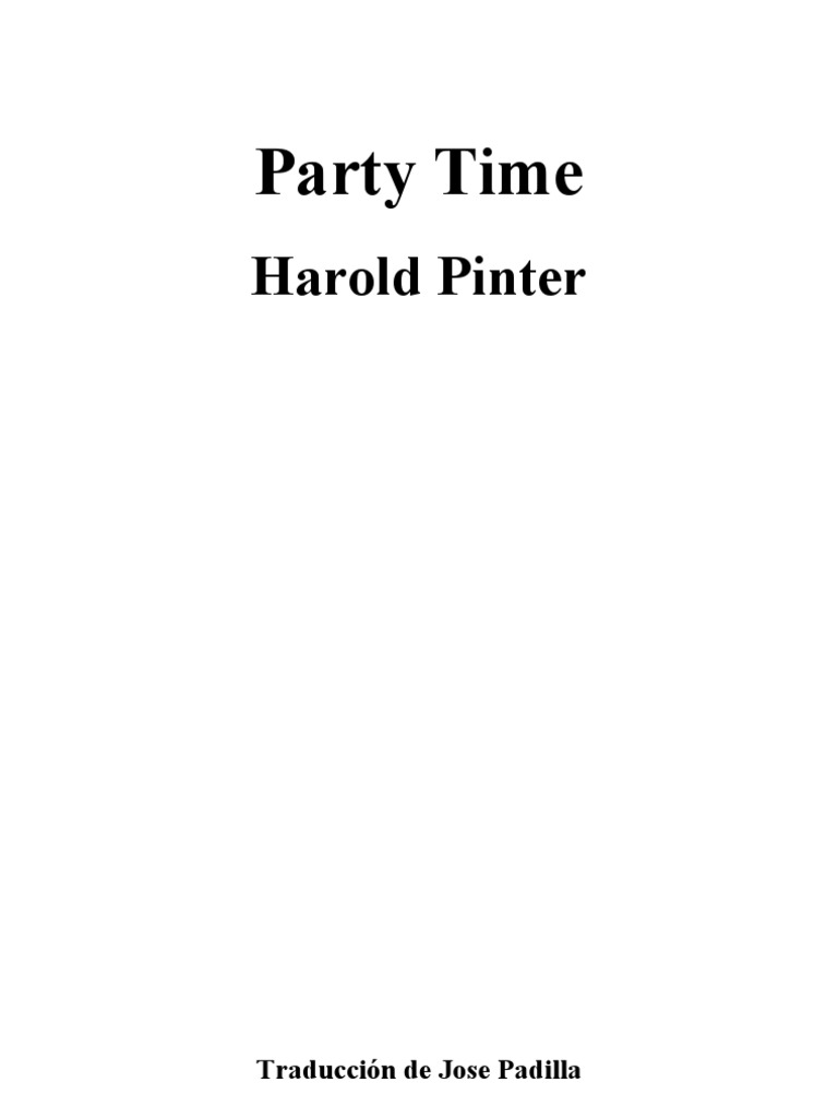 Harold Pinter - Party Time | PDF | Verdad | Moralidad