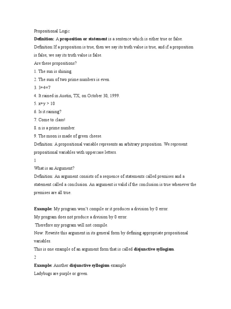 Propositional Logic 2 | PDF | Argument | Formalism (Deductive)
