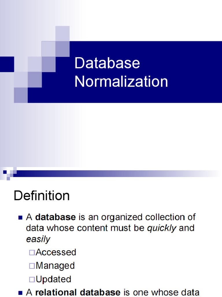 Database Normalization Explained | PDF | Data Model | Information ...