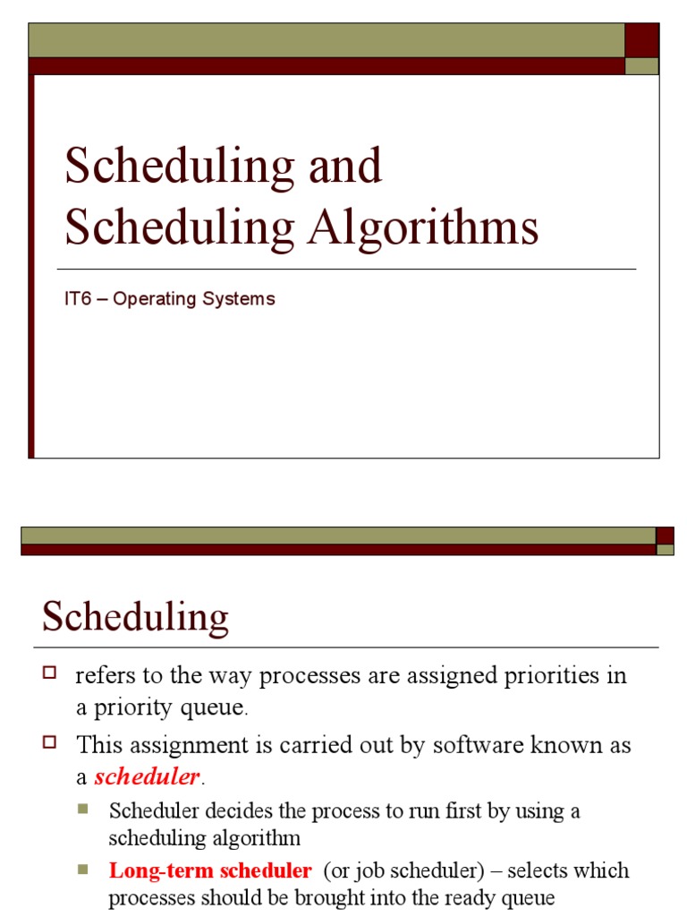 Lecture 5 Scheduling Algorithms | Download Free PDF | Scheduling (Computing) | System Software