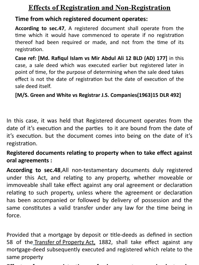 Registration Effects on Property Rights | PDF | Deed | Property
