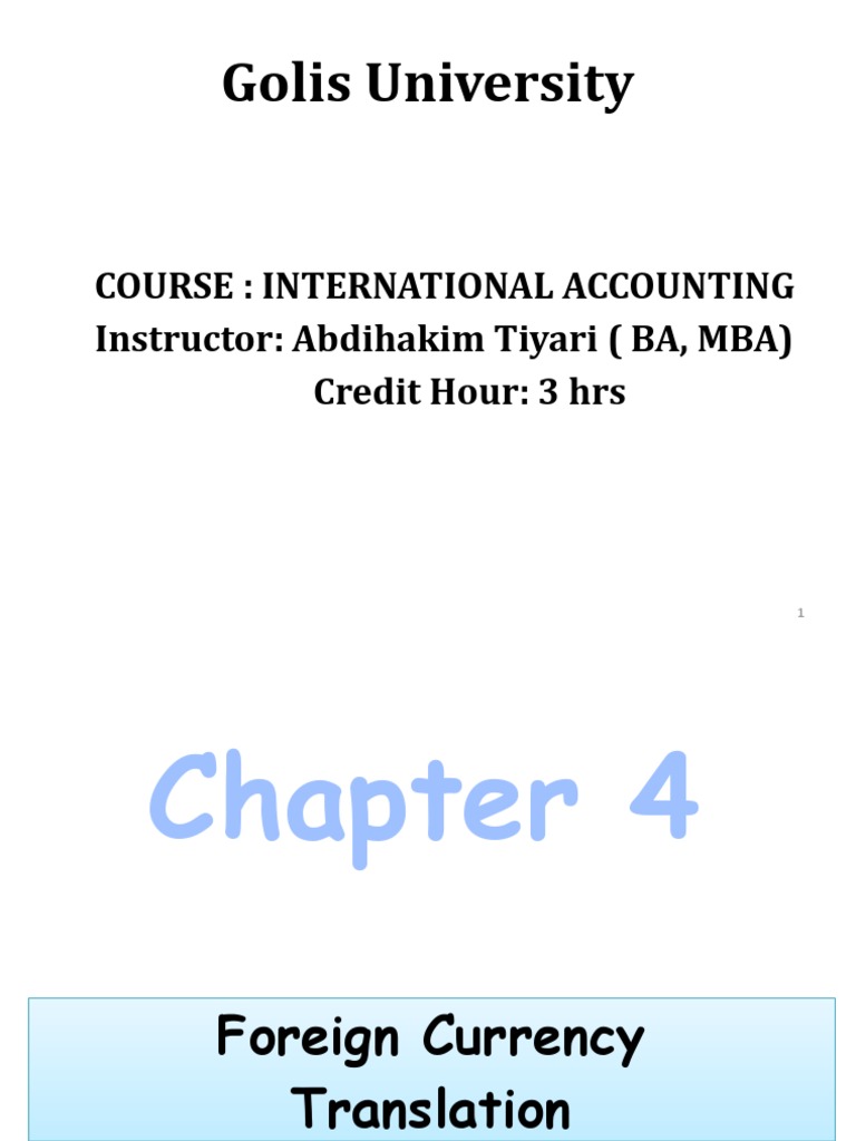 CHAPTER FOUR Golis University Foreign Currency | PDF | Exchange Rate ...