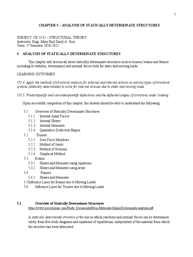 CE 3132 Module 05 - Analysis of Statically Determinate Structures (Part 1) | PDF | Truss ...