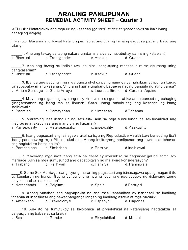 AP10 Remedial Activity Sheet MELC#1 MODULE 1 | PDF AP10 Remedial Activity Sheet MELC#1 MODULE 1 | PDF