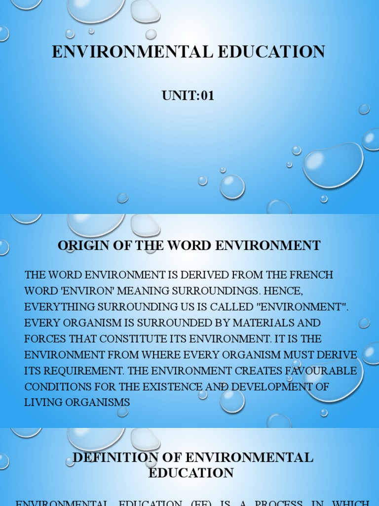 Environmental Education 01 | PDF | Sustainability | Natural Environment