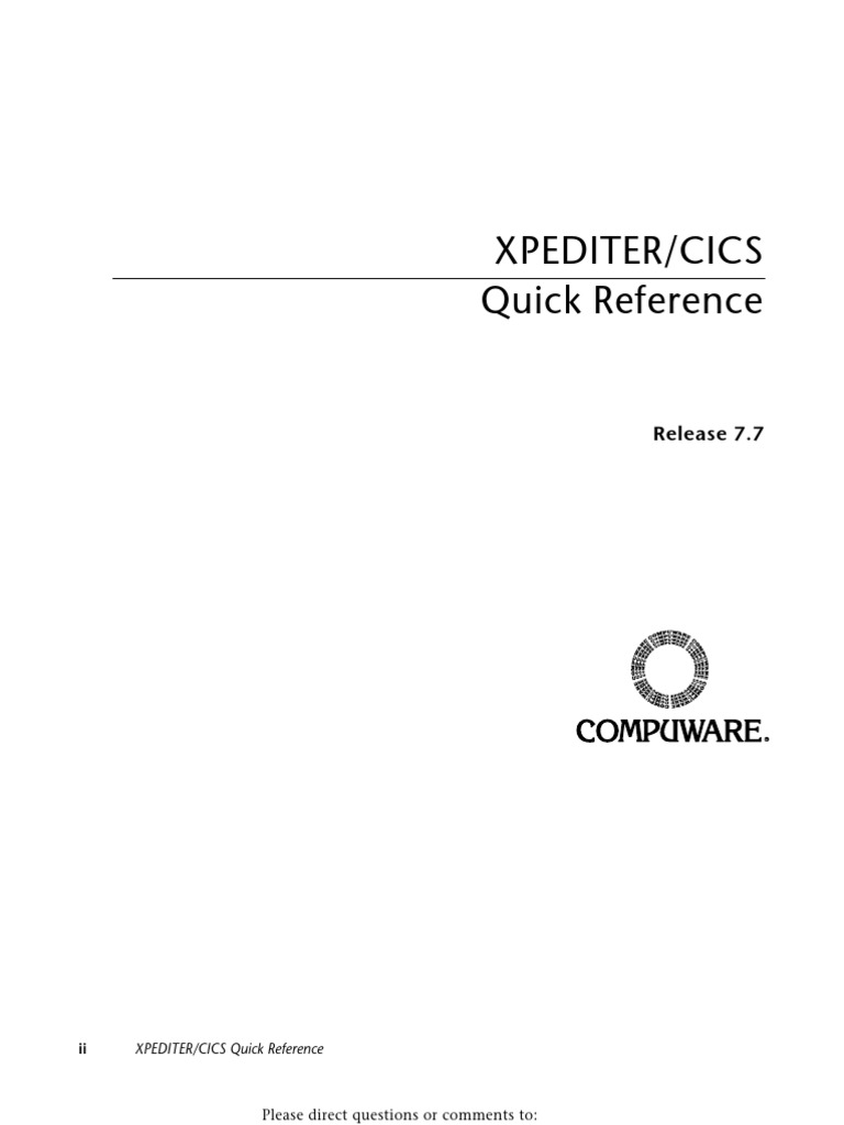 CICS Quick Ref | PDF | Parameter (Computer Programming) | World Wide Web
