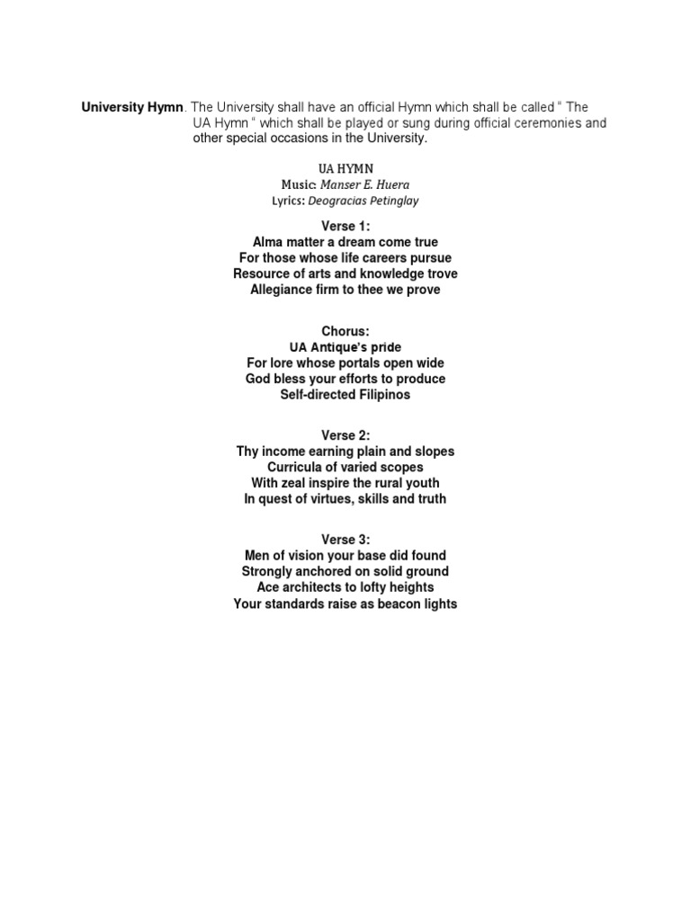 University Hymn | PDF
