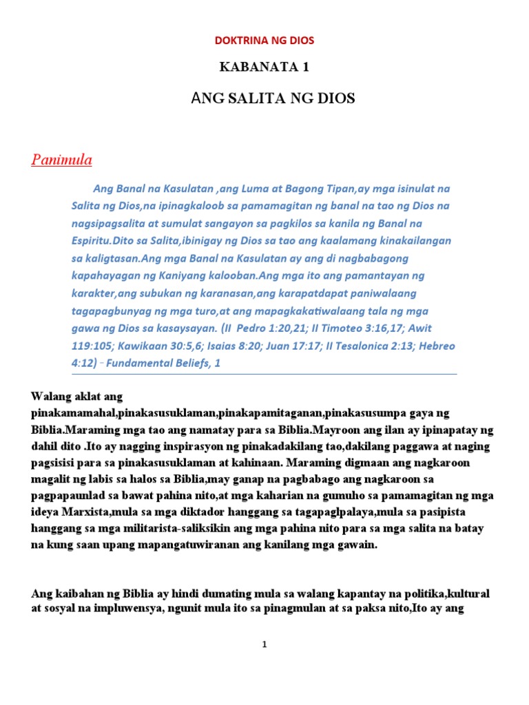 01 Ang Salita NG Dios | PDF