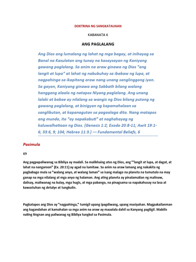 06 Ang Paglalang | PDF