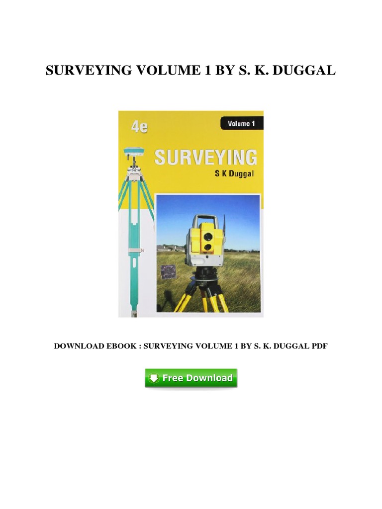 Surveying Volume 1 by S.K. Duggal PDF | PDF | E Books | Computing