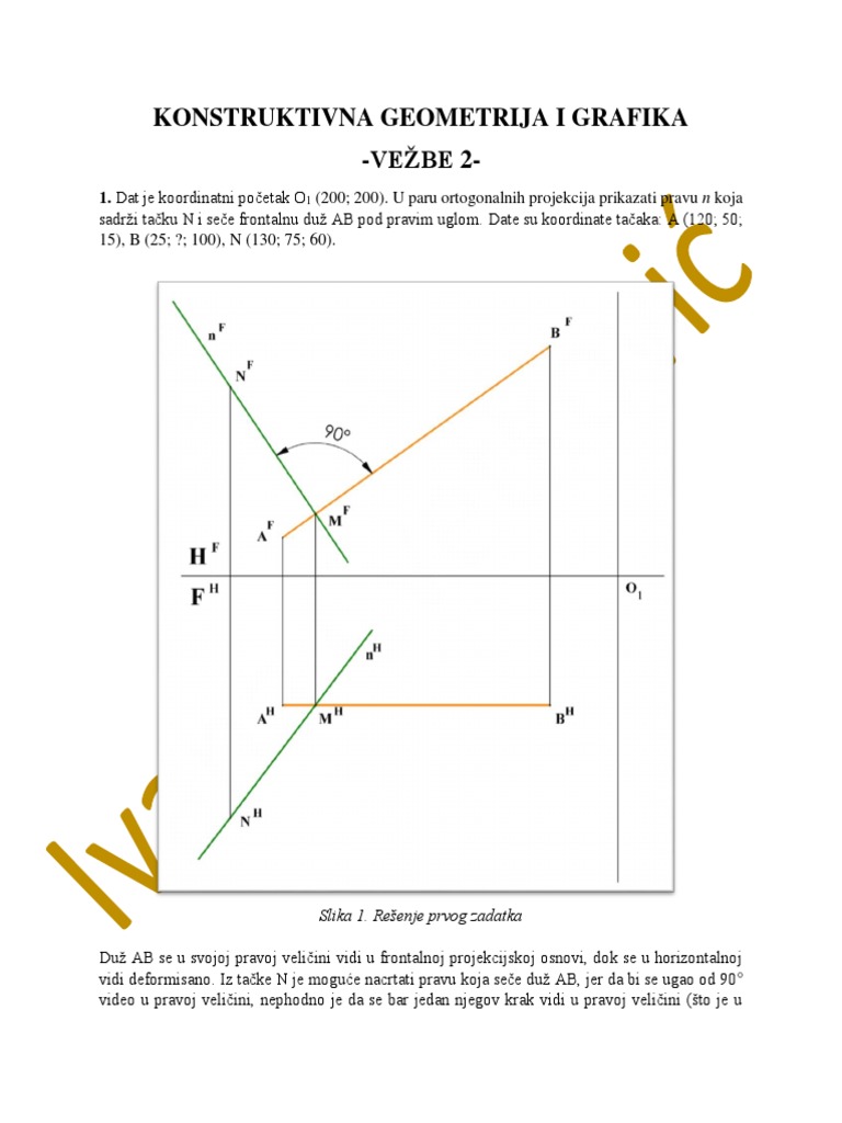 KONSTRUKTIVNA GEOMETRIJA I GRAFIKA Vezba 2 PDF | PDF