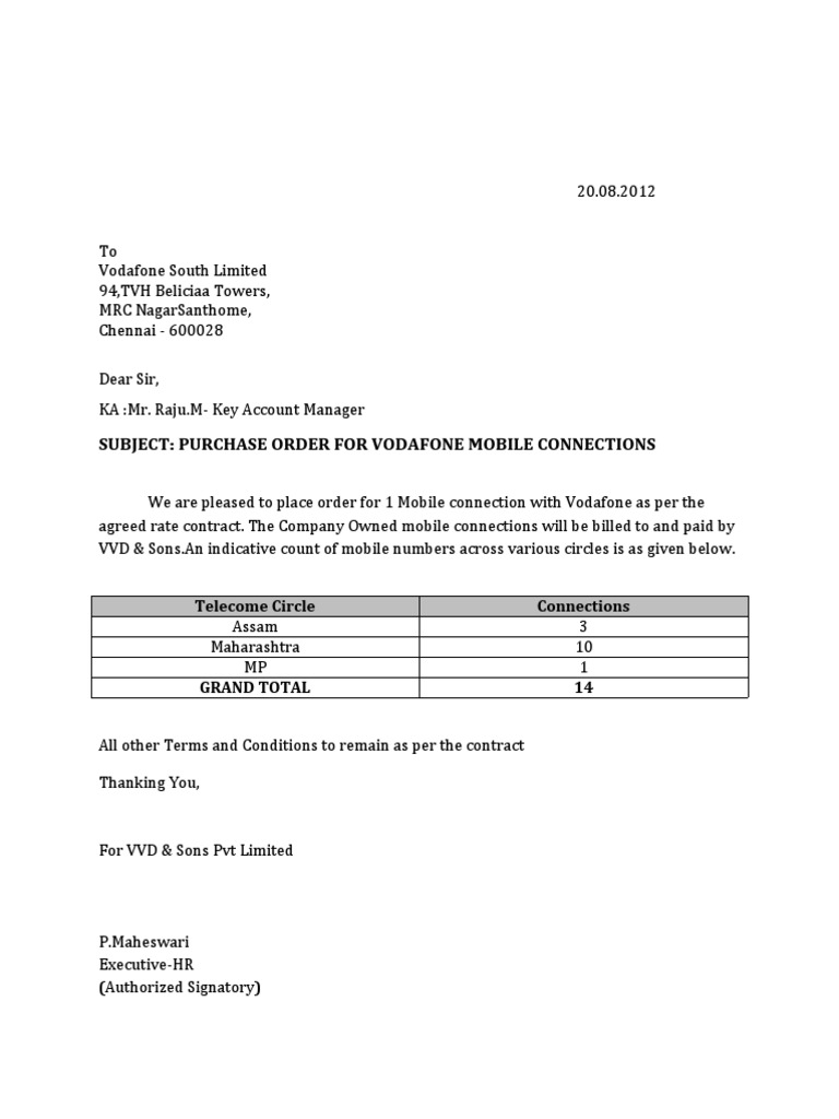 Purchase of Sim Letter-1 | PDF | Restructuring | Telecommunications
