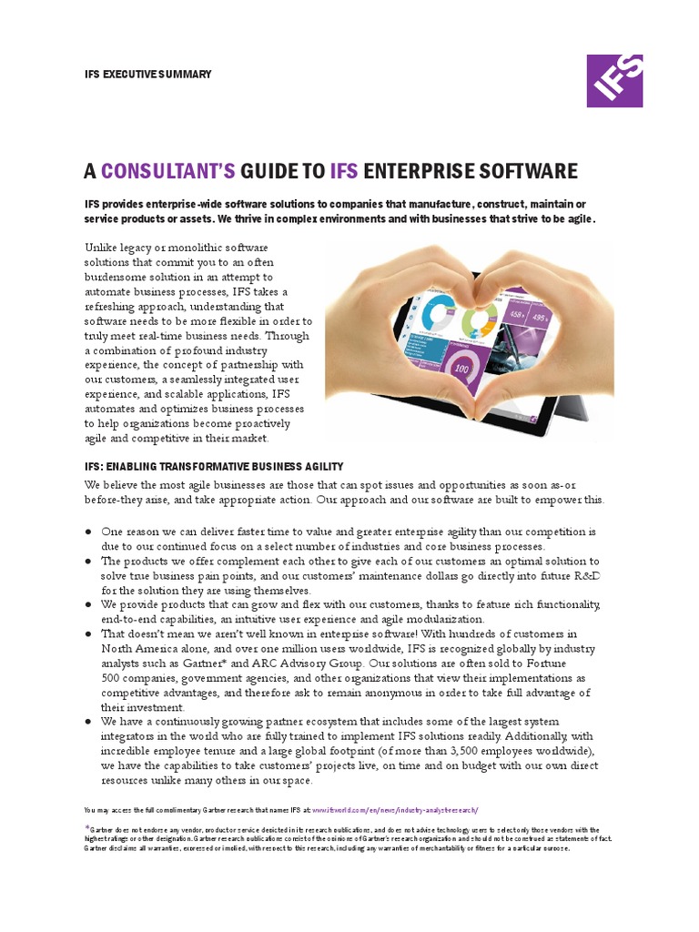 IFS Enterprise Software Overview | PDF | Internet Of Things | Automation