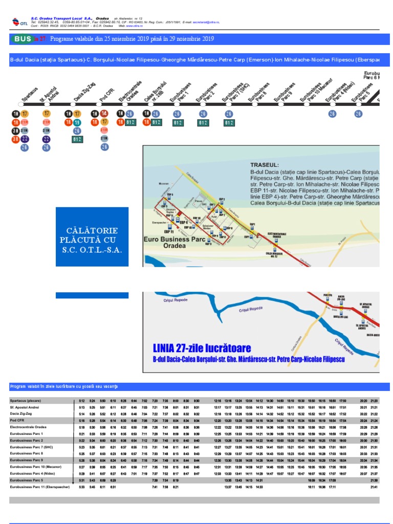 Programe Circulatie Linia 27 Excel | PDF