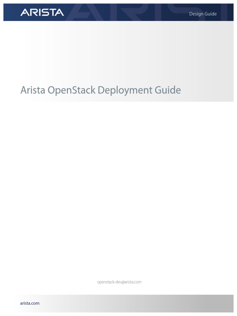 Arista Openstack Deployment Guide | PDF | Open Stack | Computer Network