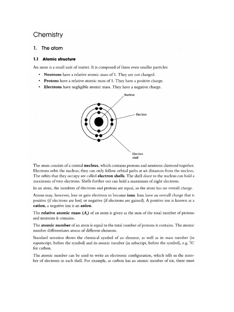 BMAT Chem Atomic Structure | PDF