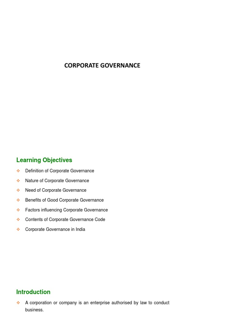 Corporate Governance | PDF | Corporate Governance | Governance