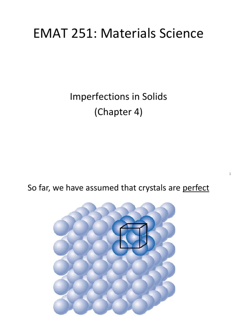 Types of Crystal Imperfections Explained | PDF | Dislocation | Crystallographic Defect