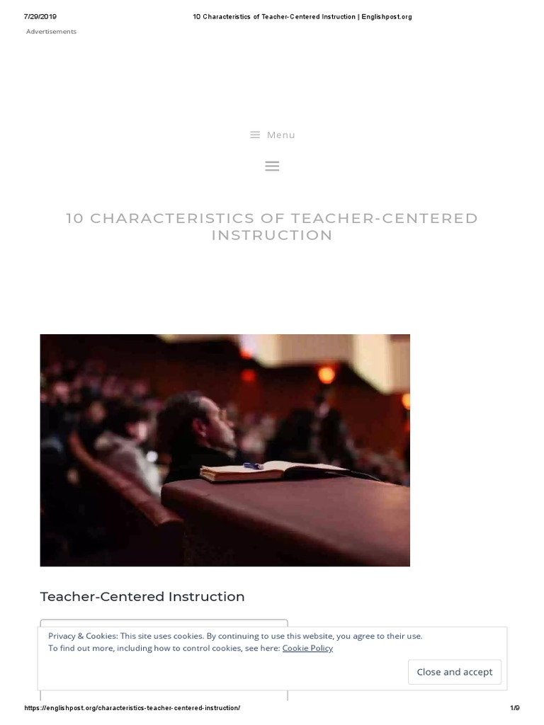 Characteristics of Teacher-Centered Instruction | PDF | Http Cookie ...
