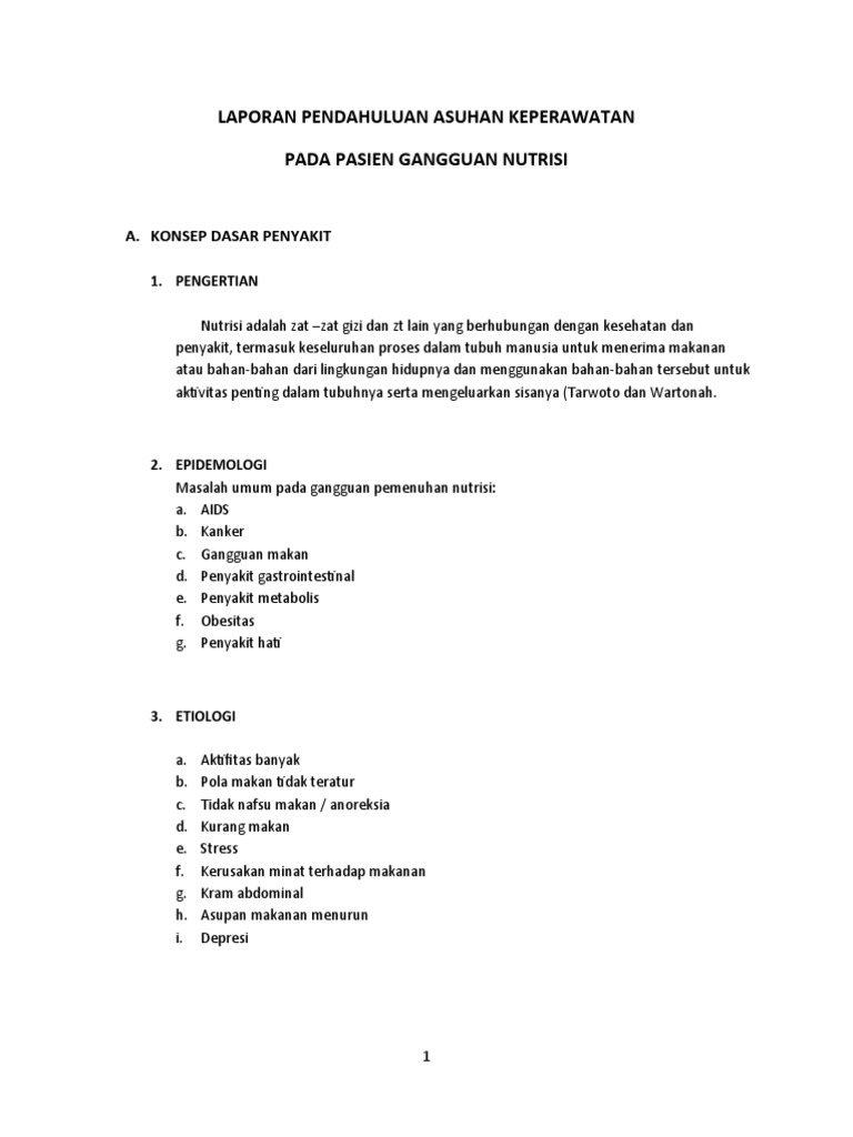 Asuhan Keperawatan Nutrisi Pdf