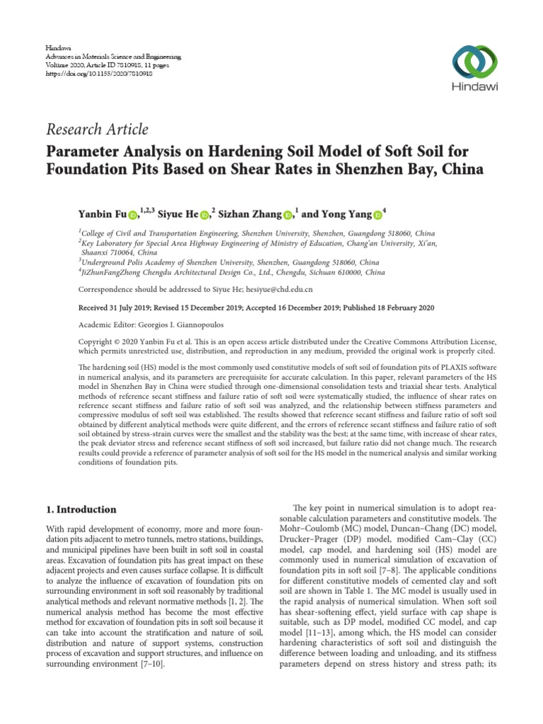 Hardening Soil Model | PDF | Deformation (Engineering) | Strength Of ...