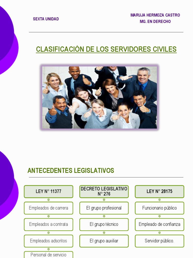 6 Unidad. - Clasificación de Los Servidores Civiles Del Servicio Civil ...