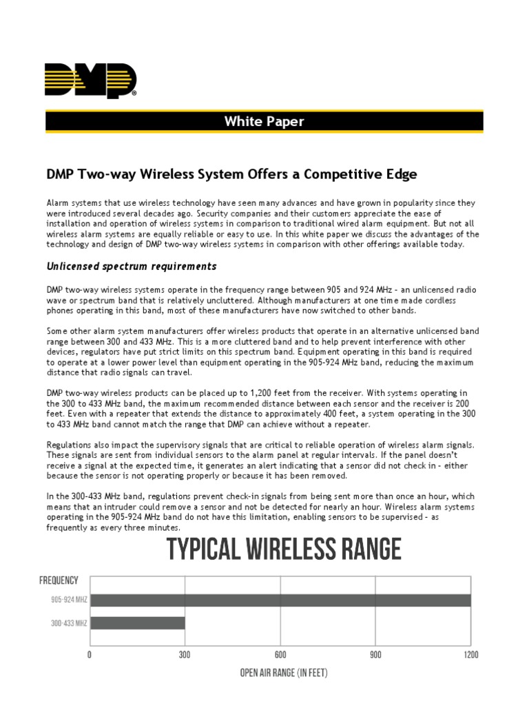 DMP Two-Way Wireless System Offers A Competitive Edge: White Paper ...