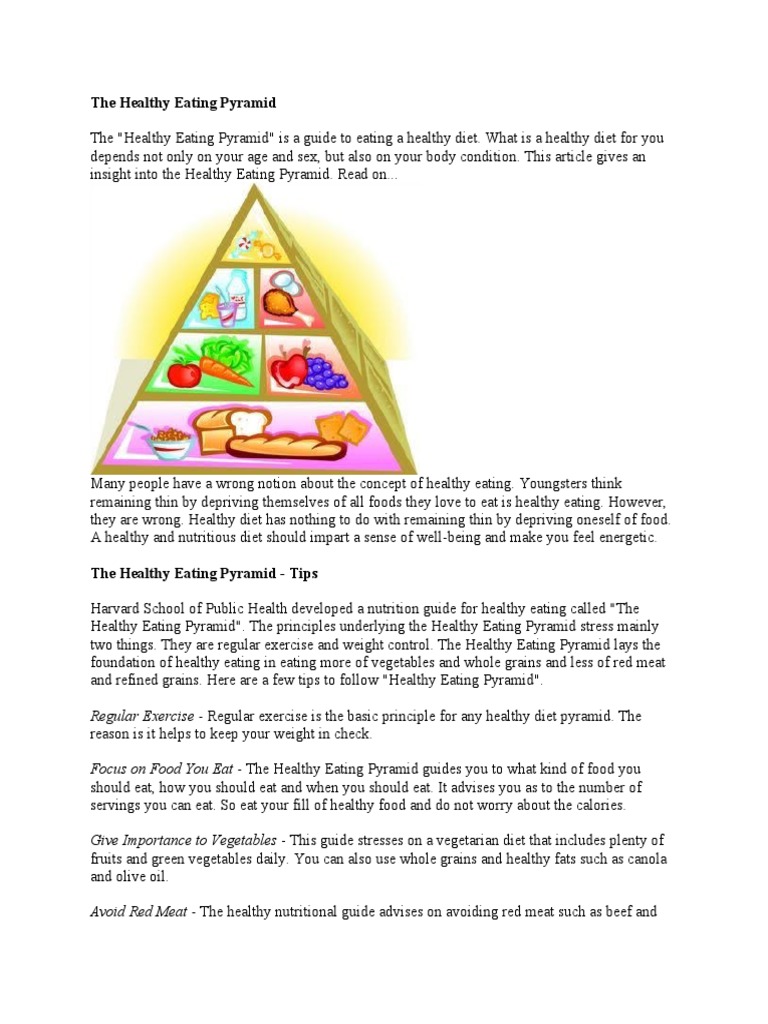 The Healthy Eating Pyramid | PDF | Healthy Diet | Foods