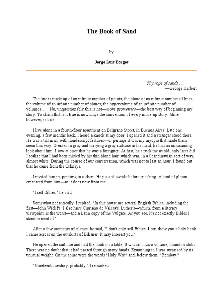 The Book of Sand: Jorge Luis Borges | PDF | Books