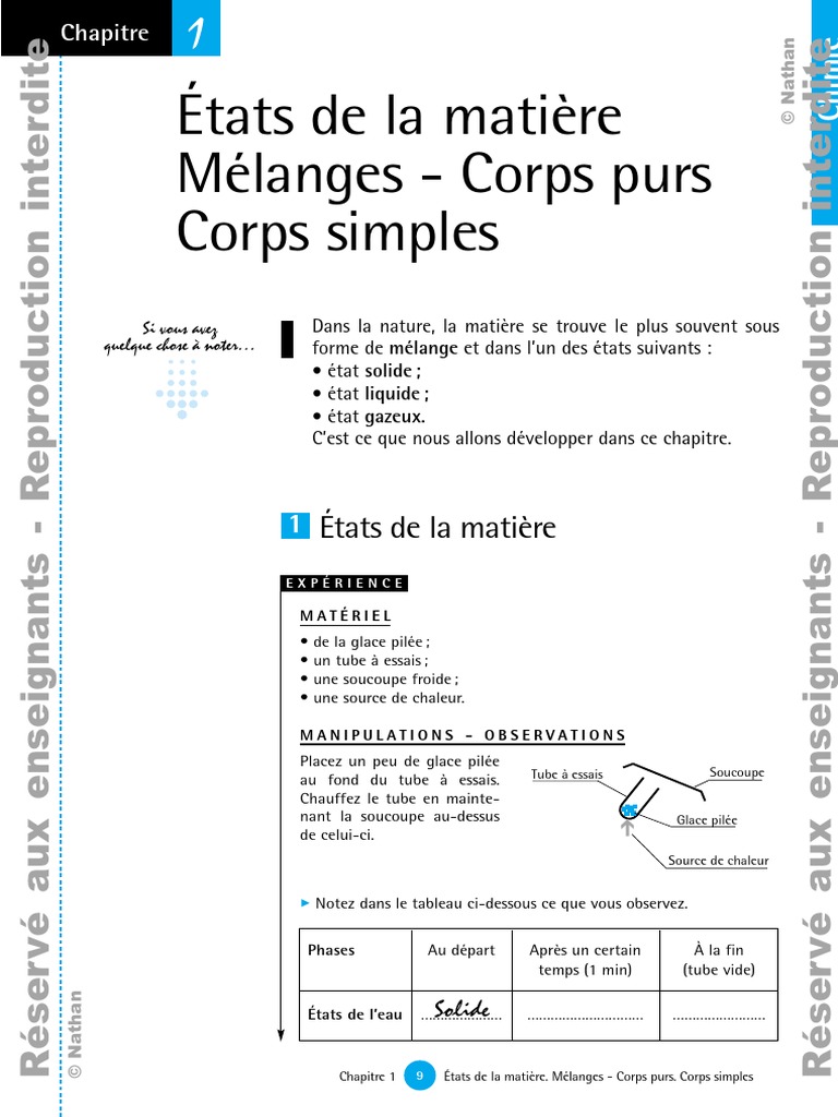 Mélanges - Corps Purs Corps Simples | PDF | Gaz | Filtration