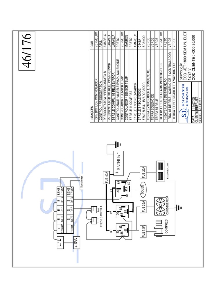 ESQUEMA DE LIGAÇÃO JET 1800 12-24V ACOPLADO 4300.26.000.prn | PDF ...