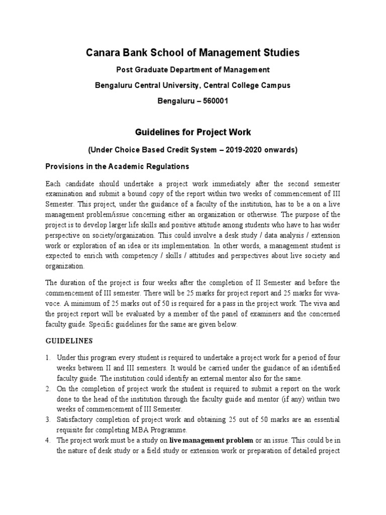 Project Guidelines 2019-2020 | Download Free PDF | Thesis | Behavior Modification