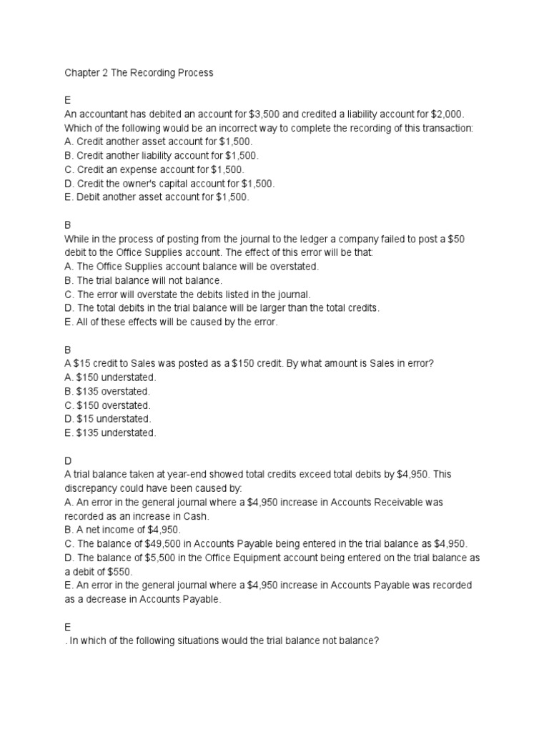 Chapter 2 The Recording Process PDF | PDF | Debits And Credits | Balance Sheet