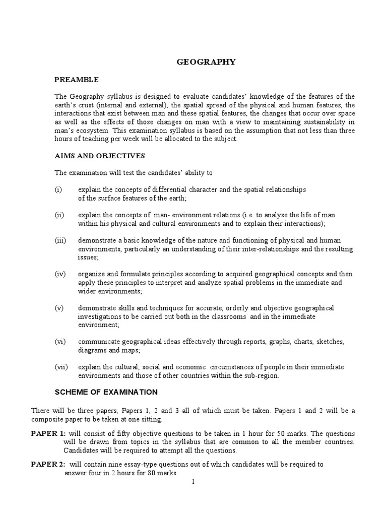 Geography: Preamble | PDF | Map | Natural Environment