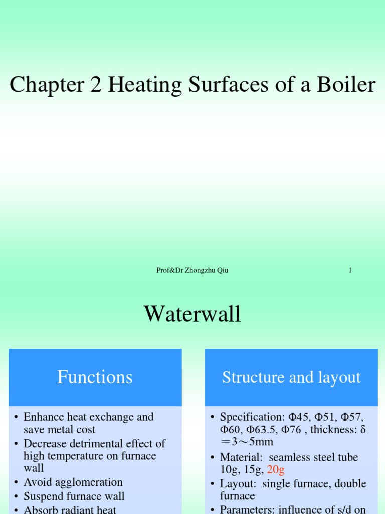 Chapter 2 Heating Surfaces of A Boiler: 1 Prof&Dr Zhongzhu Qiu | PDF ...