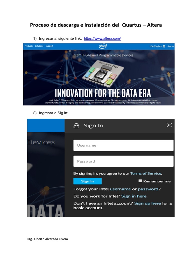 Proceso de Descarga e Instalacion Del QUARTUS | PDF