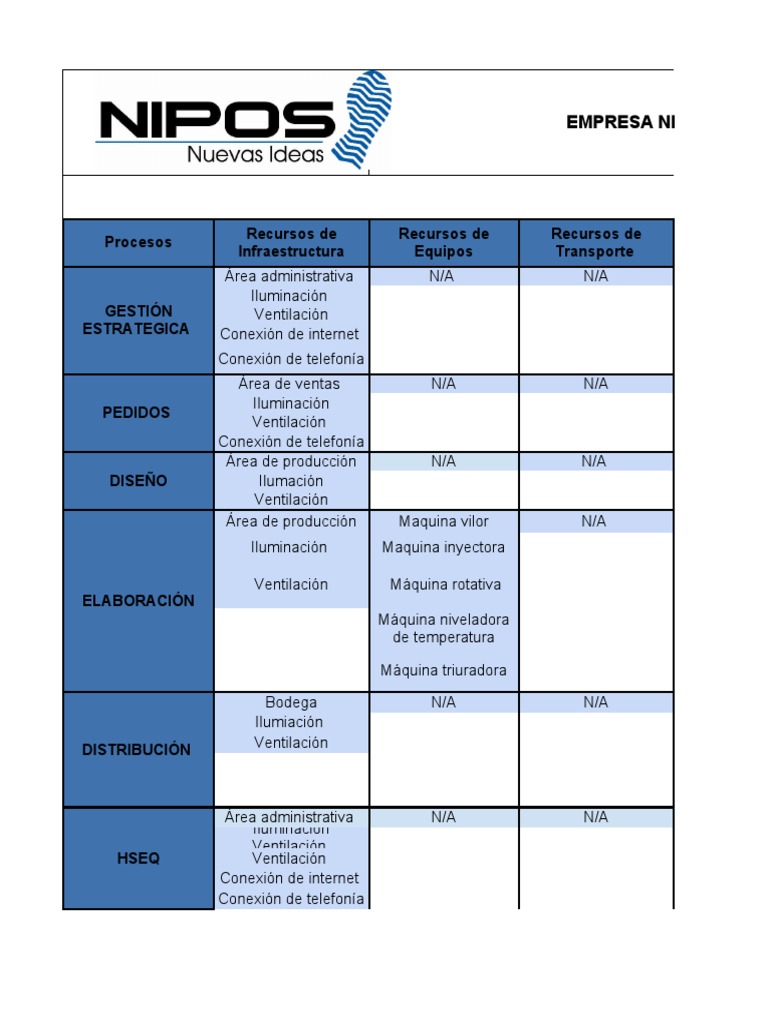 Matriz de Recursos Fisicos Nipos | PDF | Business | Informática