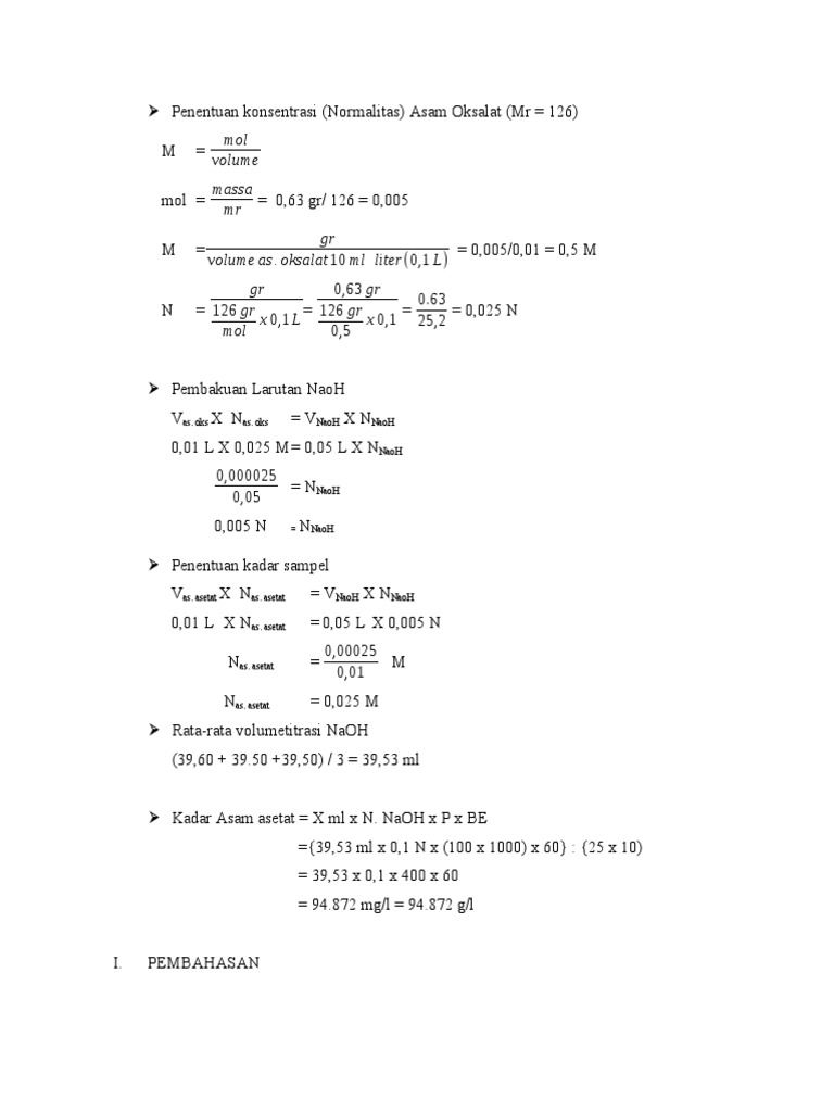 Perhitungan Titrasi | PDF