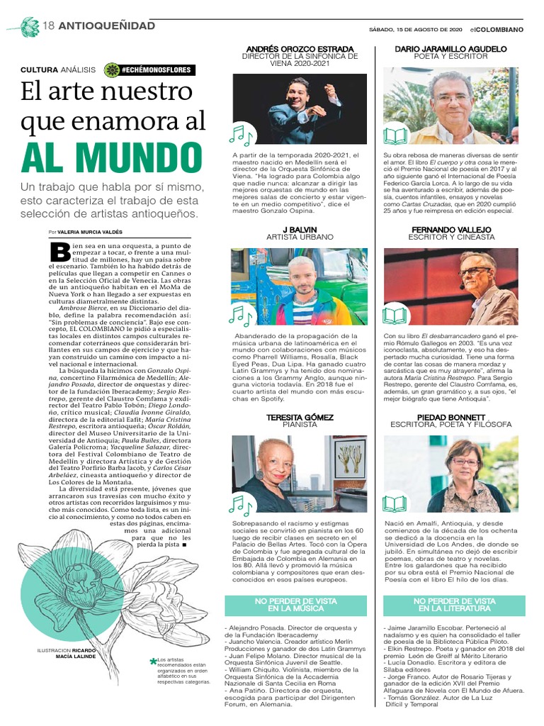 Artistas Antioqueños Destacados | PDF | Cine | Entretenimiento (general)