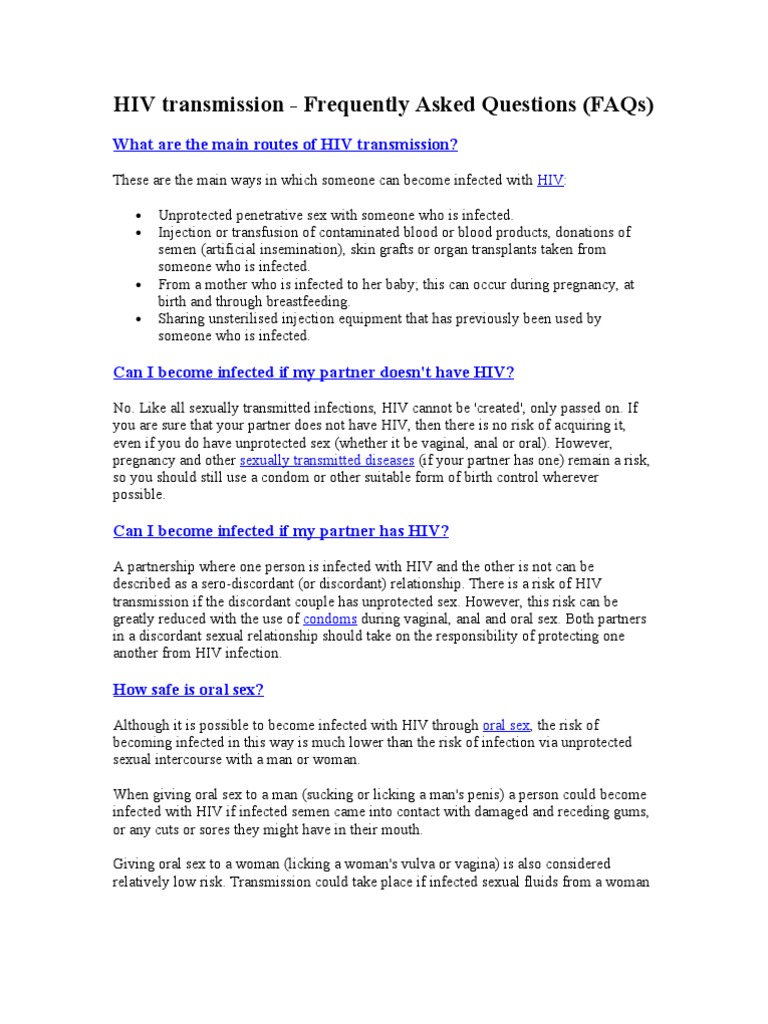 An In-Depth Exploration of HIV Transmission Routes and Risks ...