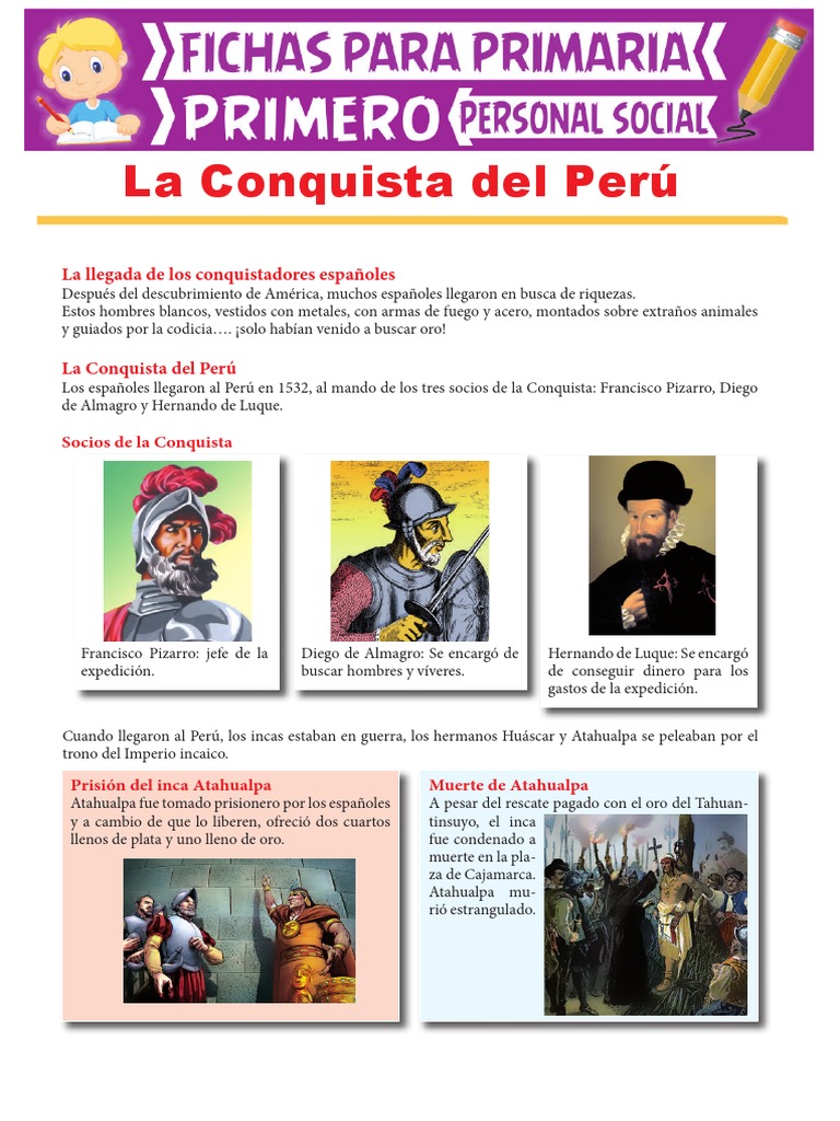 La Conquista Del Perú para Primer Gradod de Primaria PDF | PDF ...