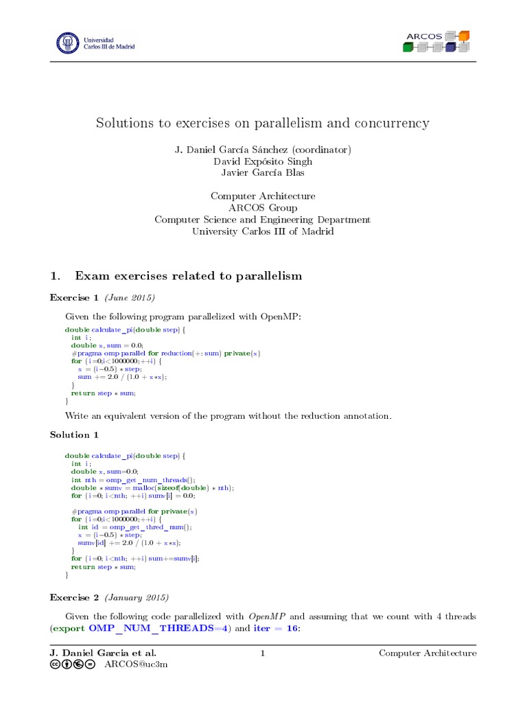 Solutions To Exercises On Parallelism and Concurrency | PDF | Thread ...