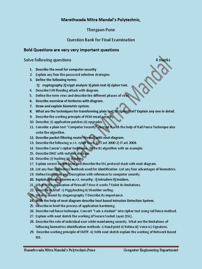 Thergaon Pune Question Bank For Final Examination: Marathwada Mitra ...