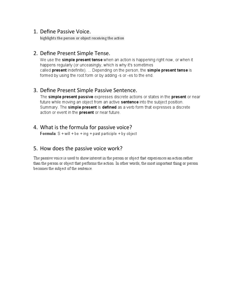 Explaining Key Grammar Concepts: Passive Voice, Tenses, and Their Usage ...