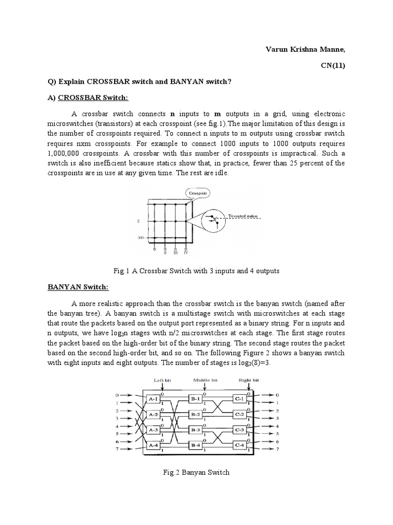 Crossbar vs. Banyan Switch Explained | PDF | Electronic Circuits ...