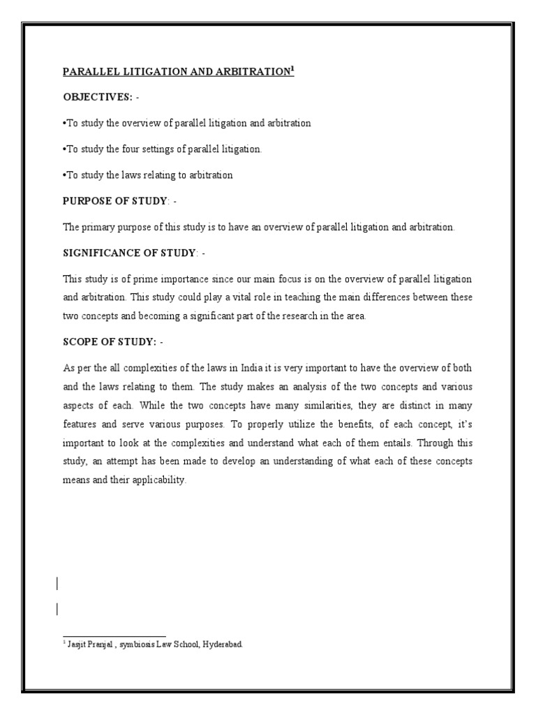 Parallel Litigation and Arbitration | PDF | Arbitration | Lawsuit